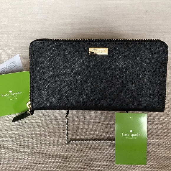 kate spade | Bags | Kate Spade Neda Black Leather Zip Wallet | Poshmark